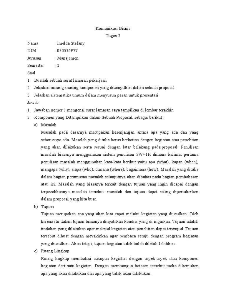 Imelda Stefany-TUGAS2-Komunikasi-Bisnis | PDF