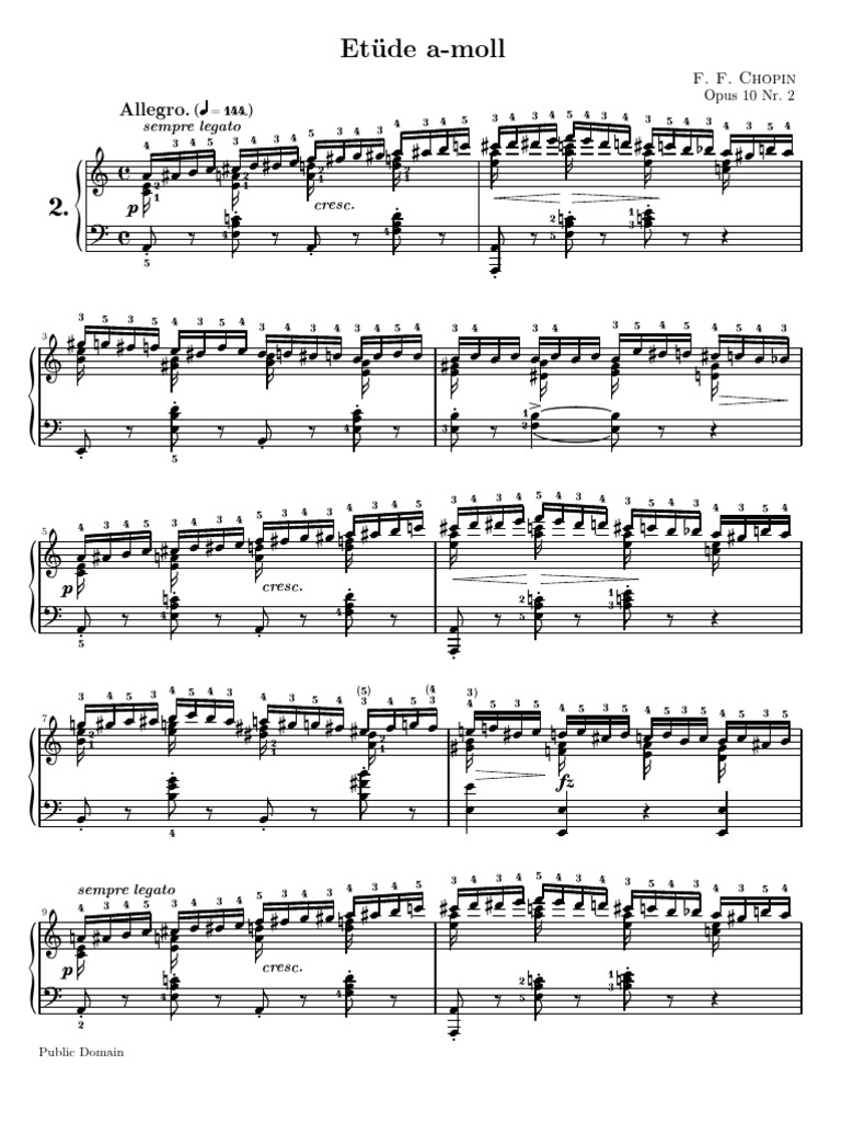 Chopin F Etude A Moll Op10 n2 Piano | PDF
