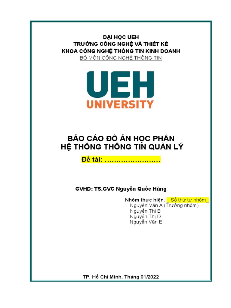 Mau Doan Monhoc Mis Ueh | PDF