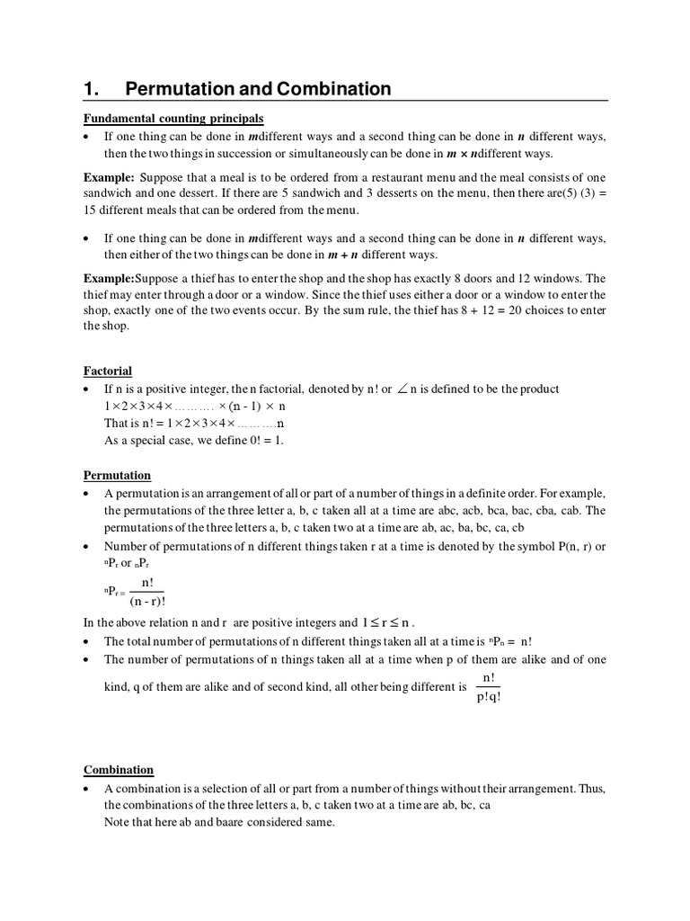 15 Permutation and Combination | PDF | Permutation | Numbers 15 Permutation and Combination | PDF | Permutation | Numbers