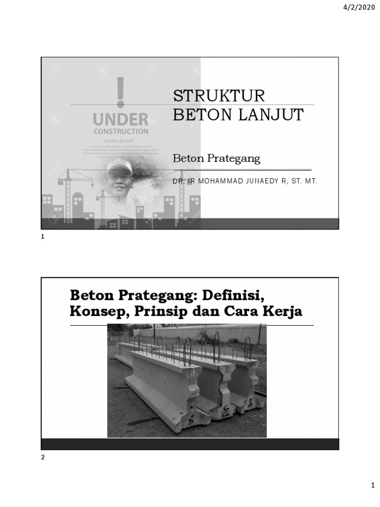 Beton Prategang: Definisi & Prinsip | PDF