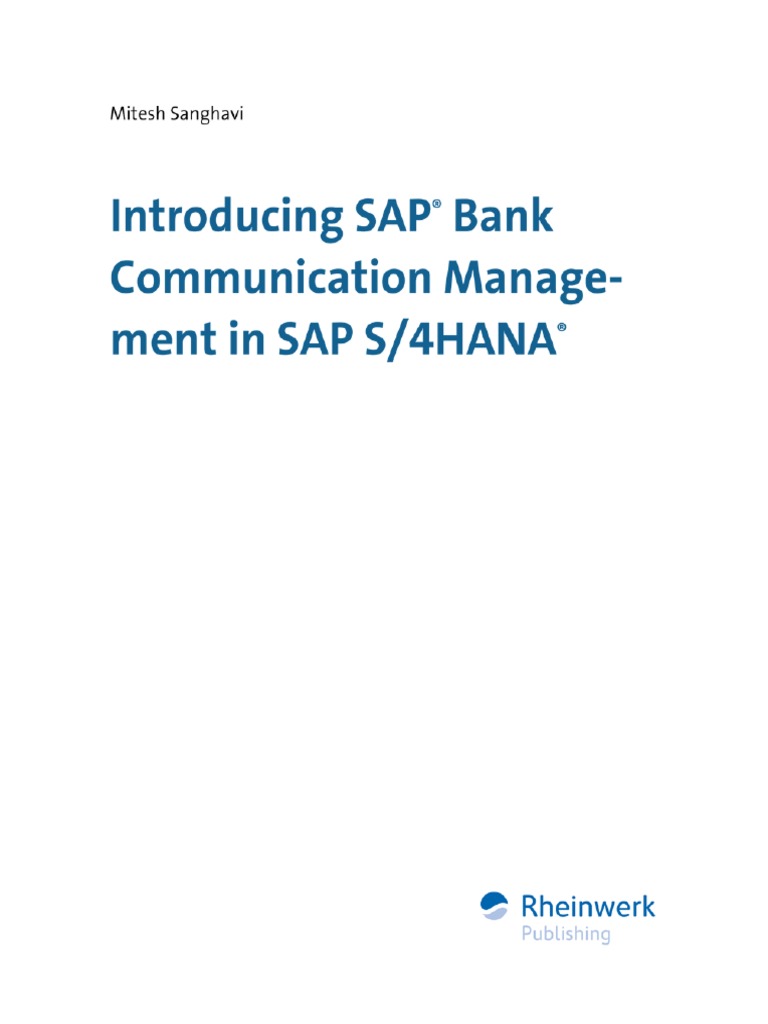 Introducing SAP Bank Communication Management in SAP S4HANA | PDF