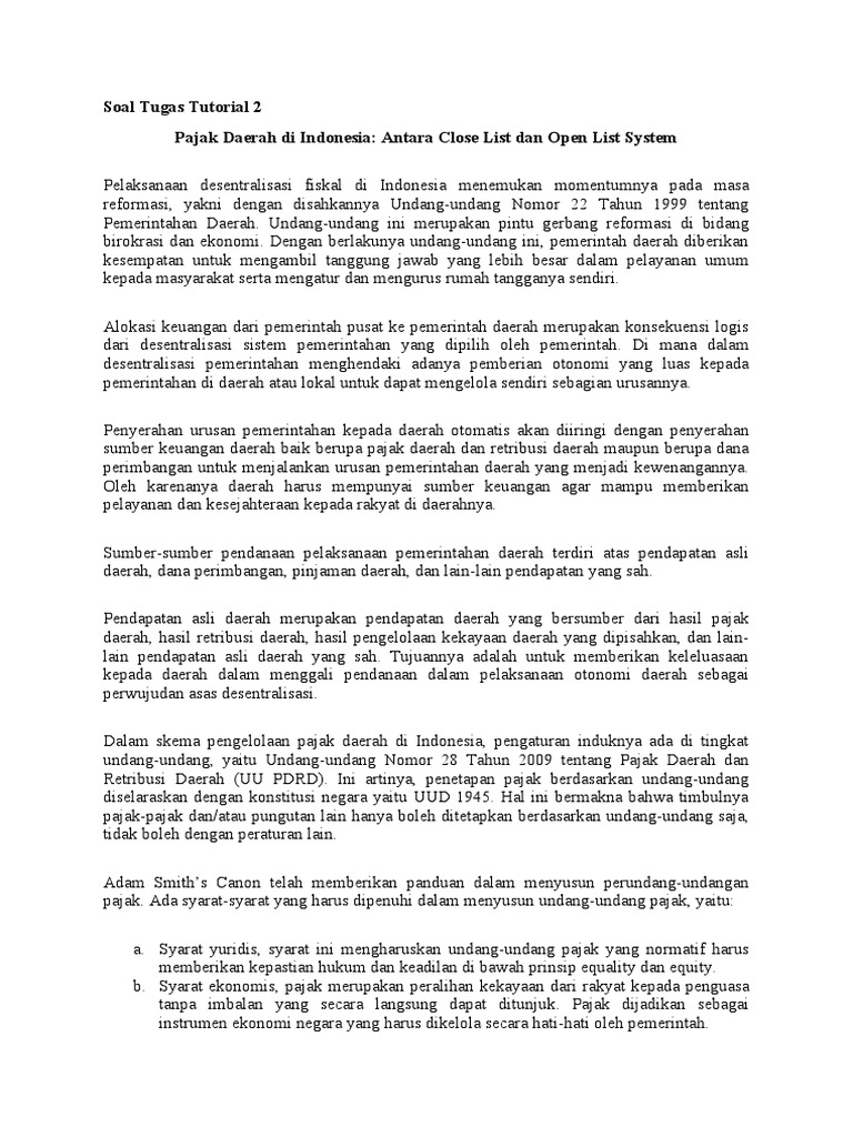Soal Tugas Tutorial 2 HKUM4407 | PDF