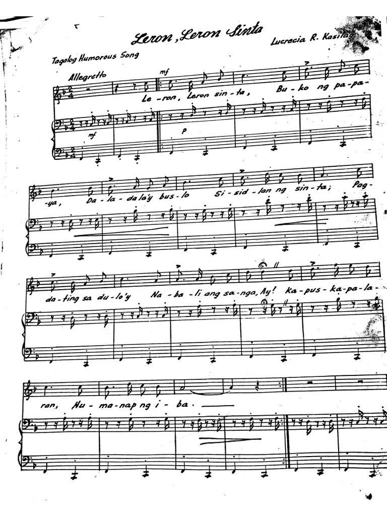 Leron Leron Sinta by L. Kasilag | PDF