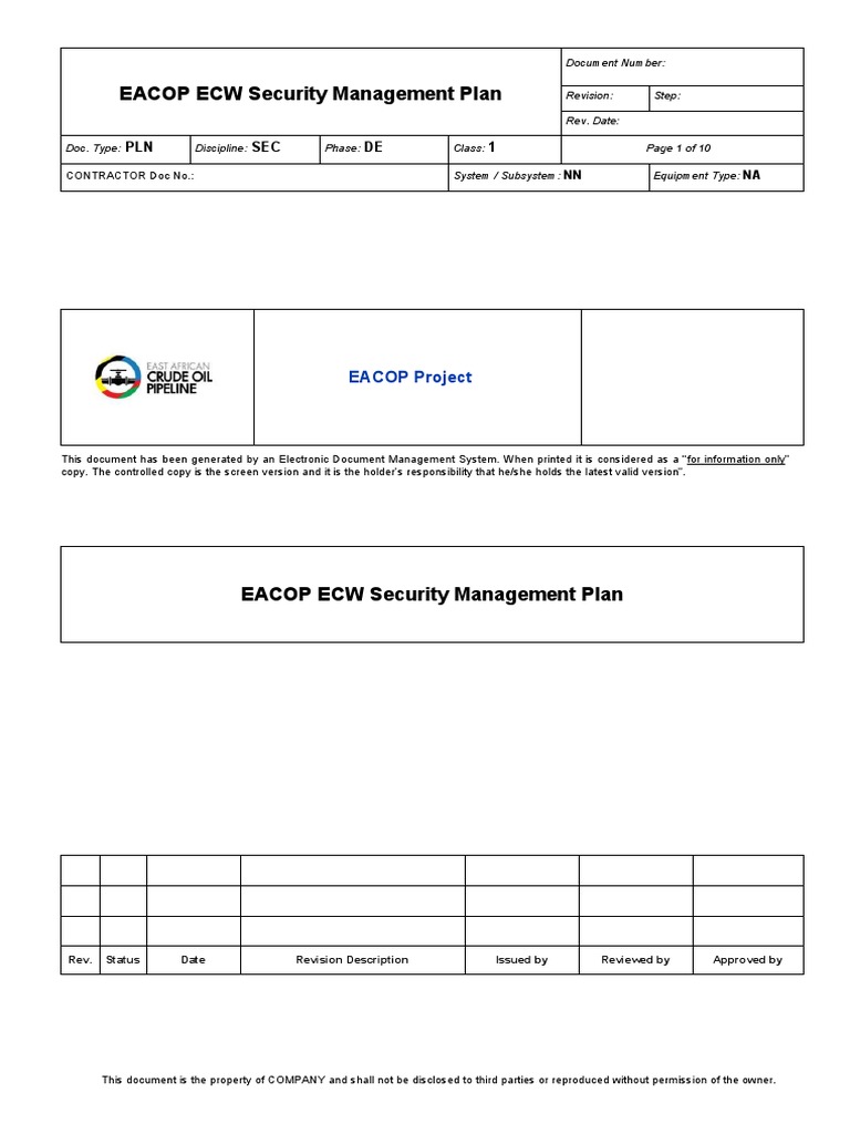 Security Management Plan Template | PDF | Security Guard | Identity ...