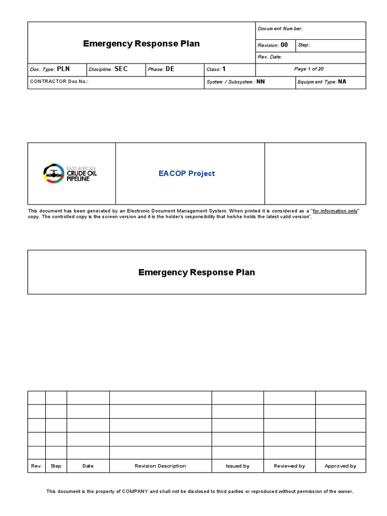 Emergency Response Plane Template | PDF | Emergency | Emergency Medical ...