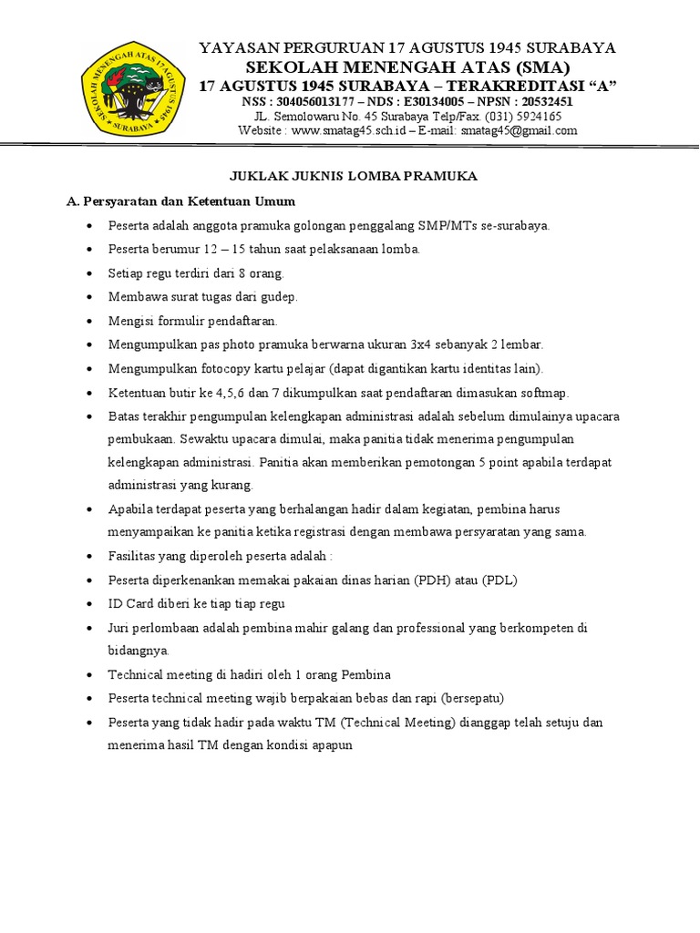 Juklak Juknis Lomba Pramuka | PDF