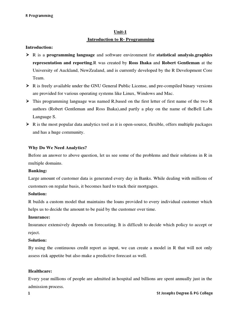 DataAnalytics Using R | PDF | Data Type | Array Data Structure