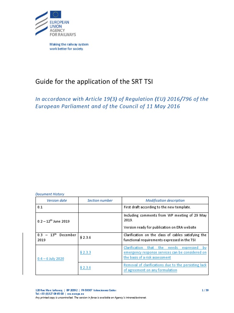 Srt-Tsi Application Guide 2019 en | PDF | European Union | Risk