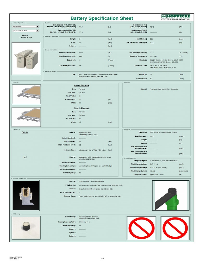 AGM Battery Specifications Overview | PDF | Electricity | Electrical ...