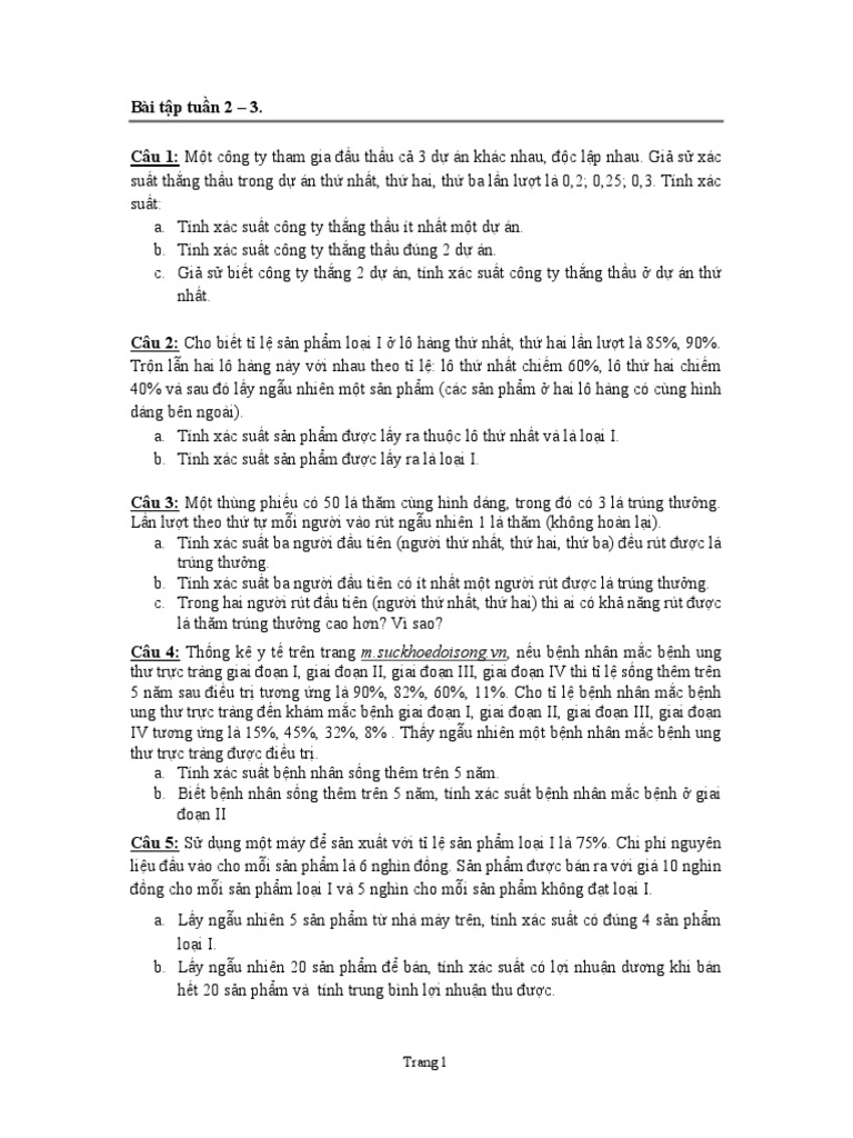 XSTK BT Buoi 2 3 | PDF