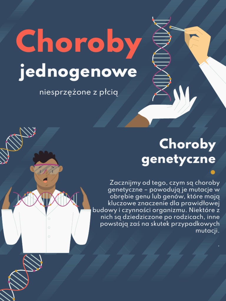 Choroby jednogenowe niesprzężone z płcią | PDF