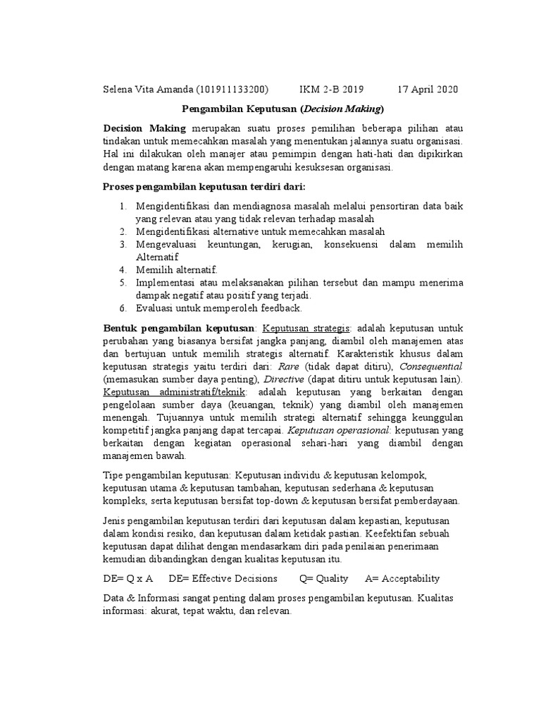 Decision Making RESUME | PDF