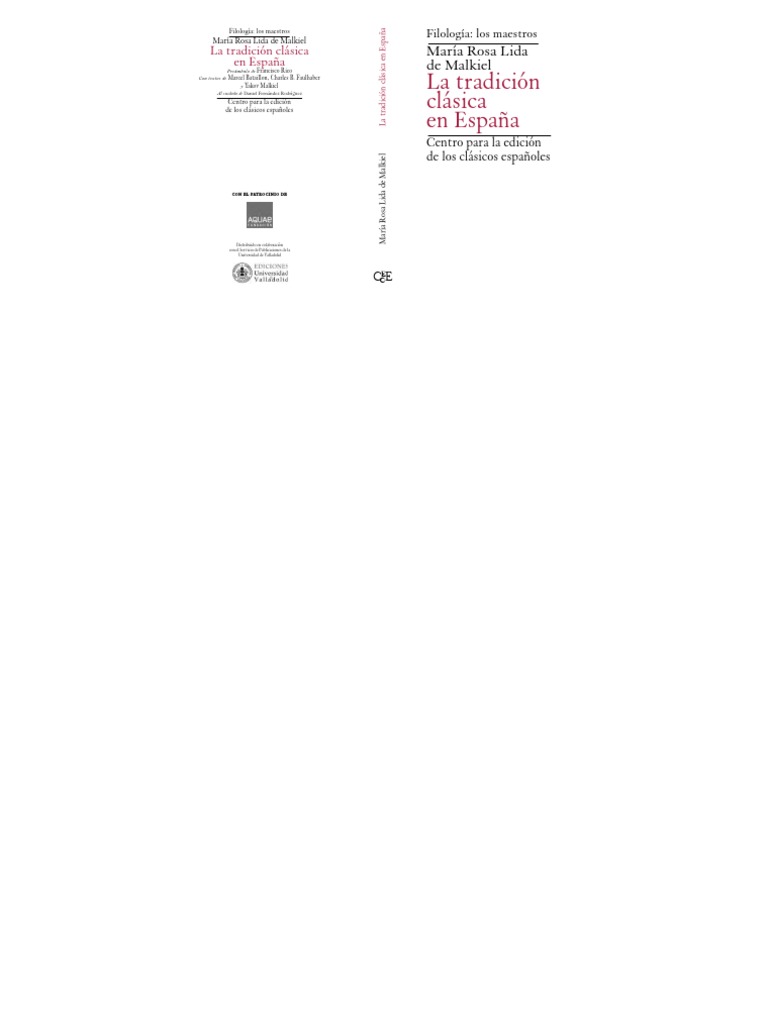 La Tradición Clásica Lida de Malkiel | PDF | Clásicos