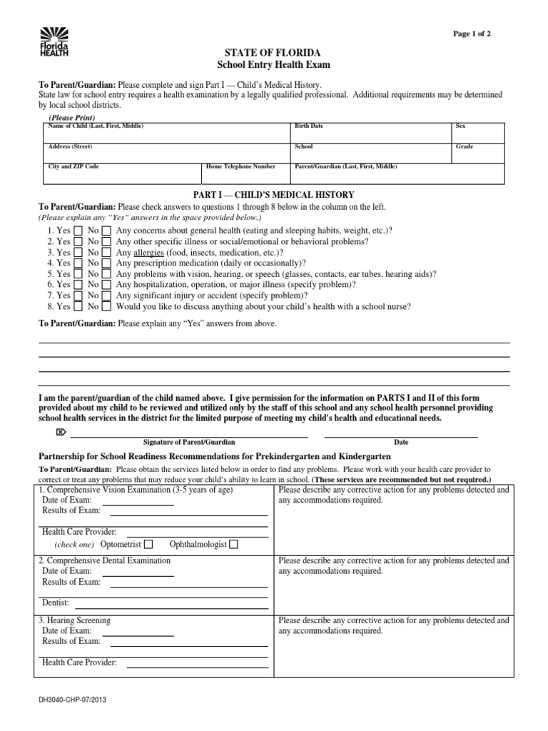 School Medical Examination Form | PDF | Tuberculosis | Physical Examination