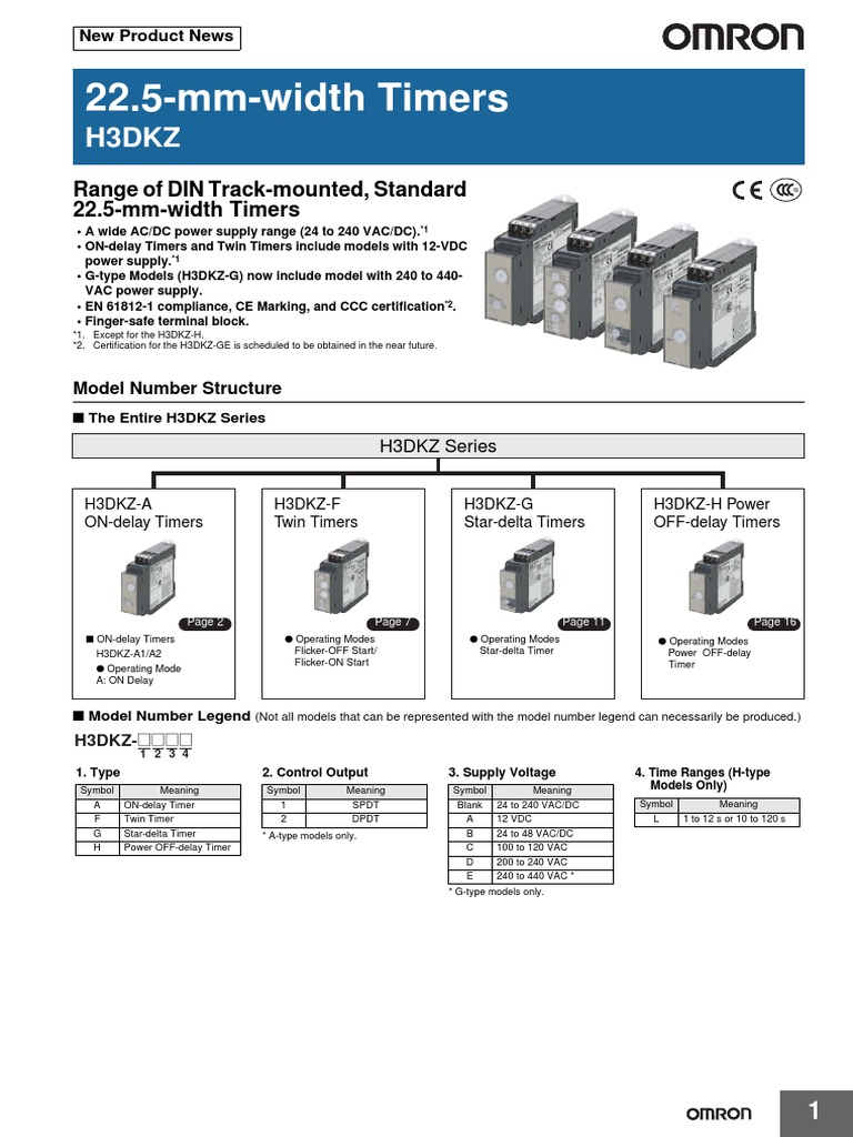 h3dkz TIMER OMRON | PDF | Power Supply | Alternating Current