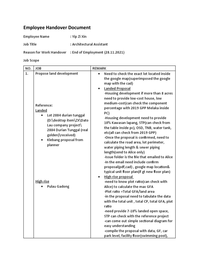 Employee Handover Document | PDF | Computing | Design