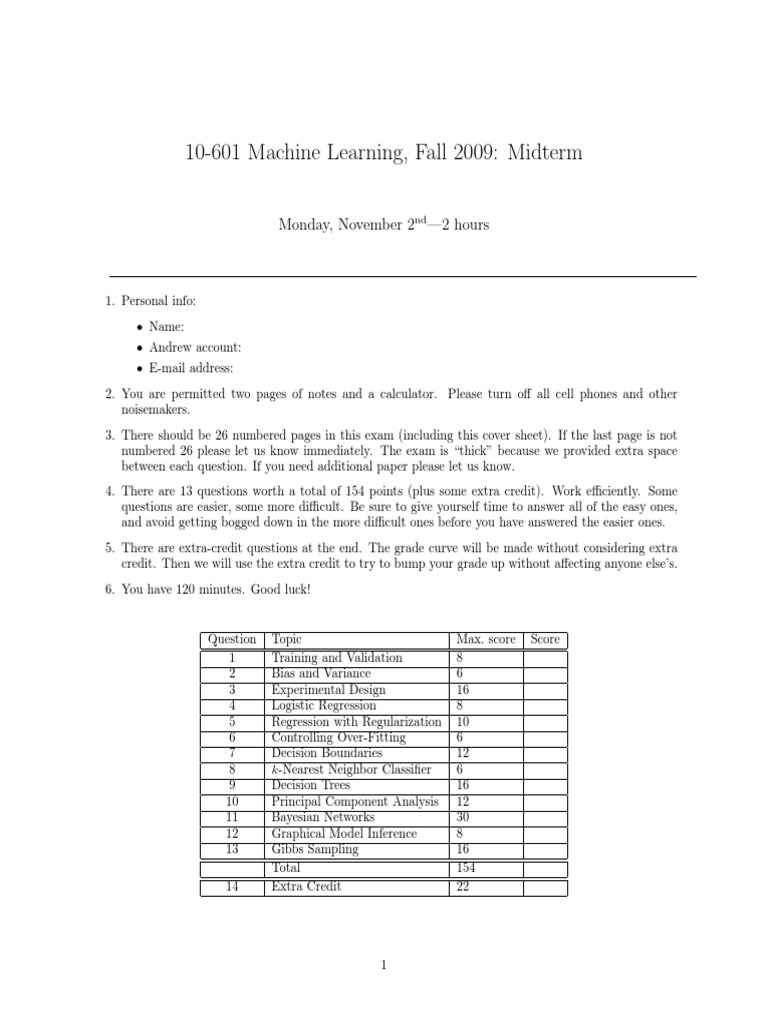 Midterm Sol | PDF | Statistical Classification | Accuracy And Precision