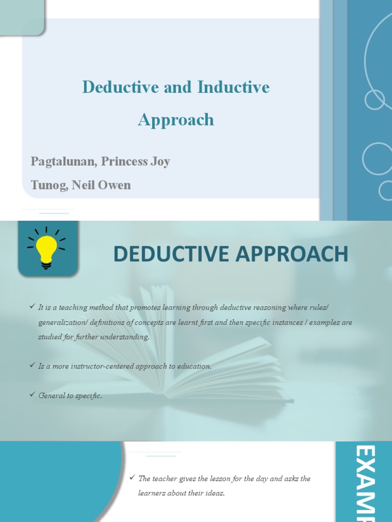 Deductive and Inductive | PDF | Teaching Method | Learning