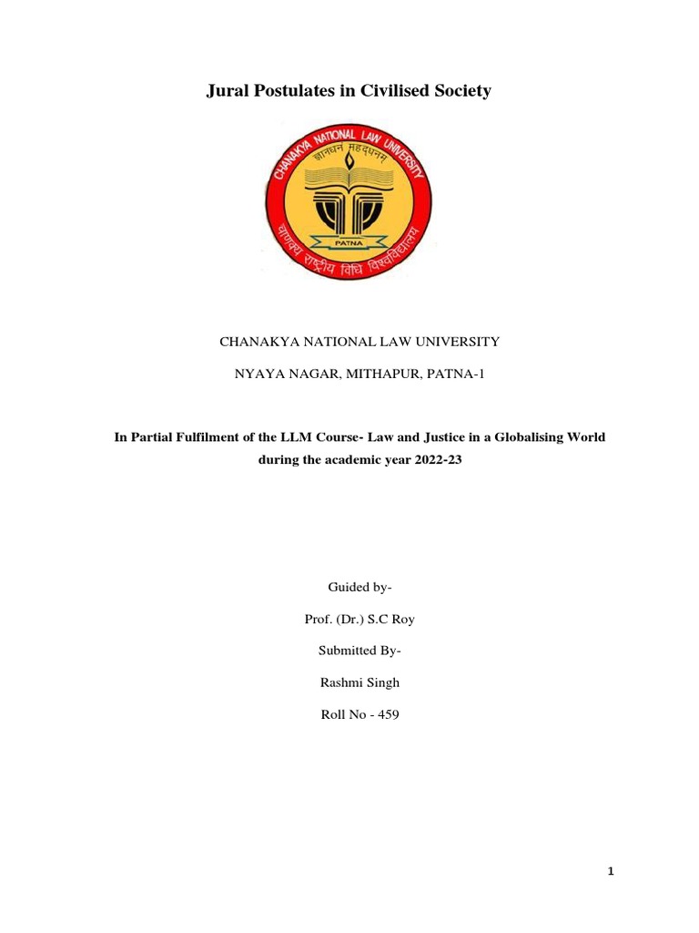 Jural Postulates in Roscoe Pound's Theory | PDF | Jurisprudence | Sociology