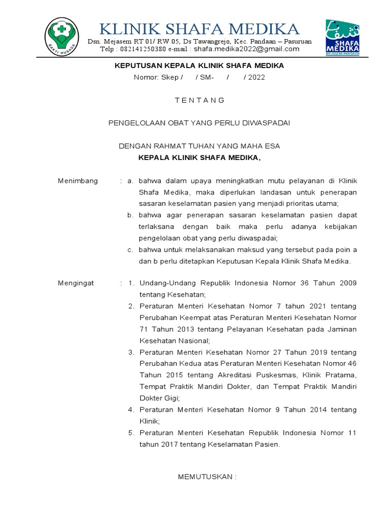 SKP 3-SK Pengelolaan Obat Yang Perlu Diwaspadai | PDF