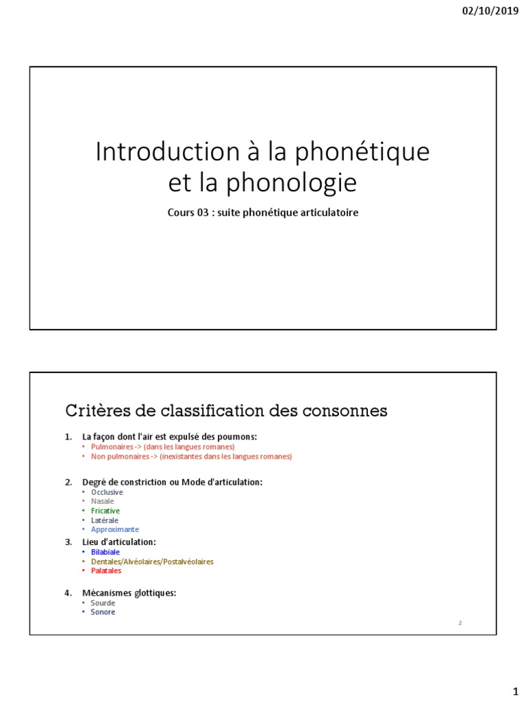 Cours PH PH 03 | PDF | Voyelle | Phonétique