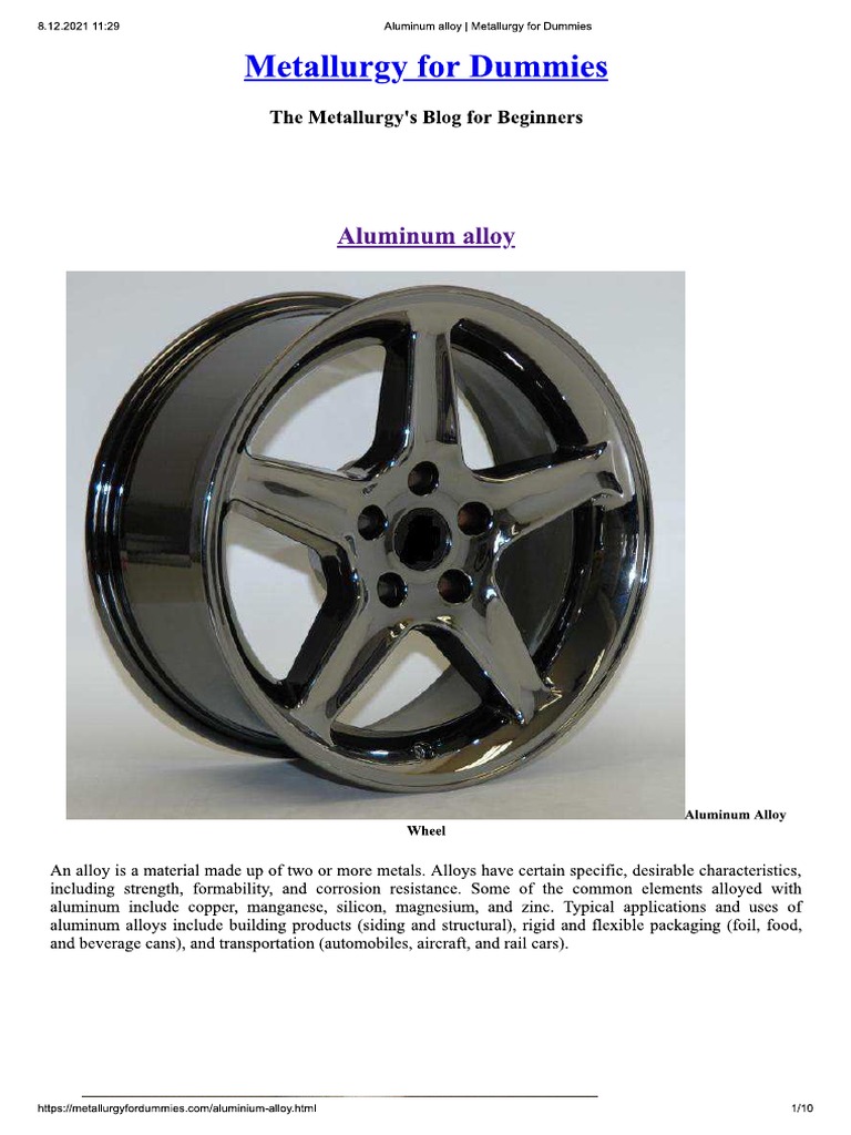 Aluminum Metallurgy Basics | PDF | Teaching Methods & Materials ...