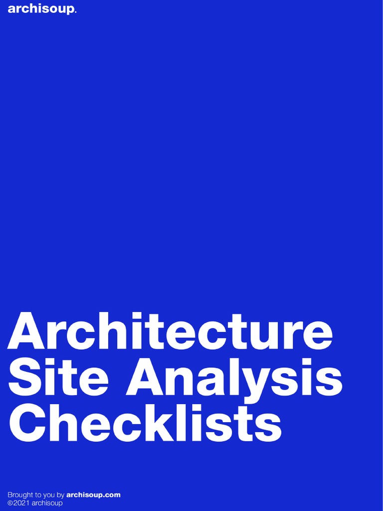 Site Analysis Checklist | PDF