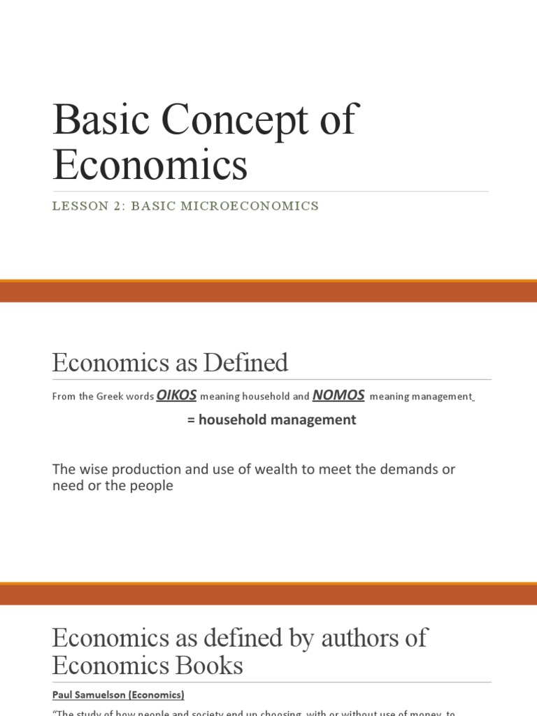 Basic Concept of Economics | PDF | Economics | Consumption (Economics)