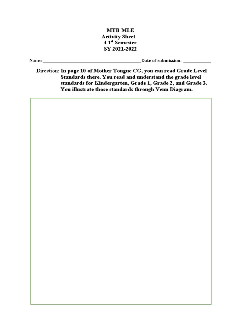 MTB MLE Activity Sheet 4 | PDF