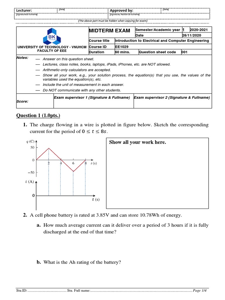 201 EE1029 Midterm - Group1 | PDF | Electrical Network | Electromagnetism