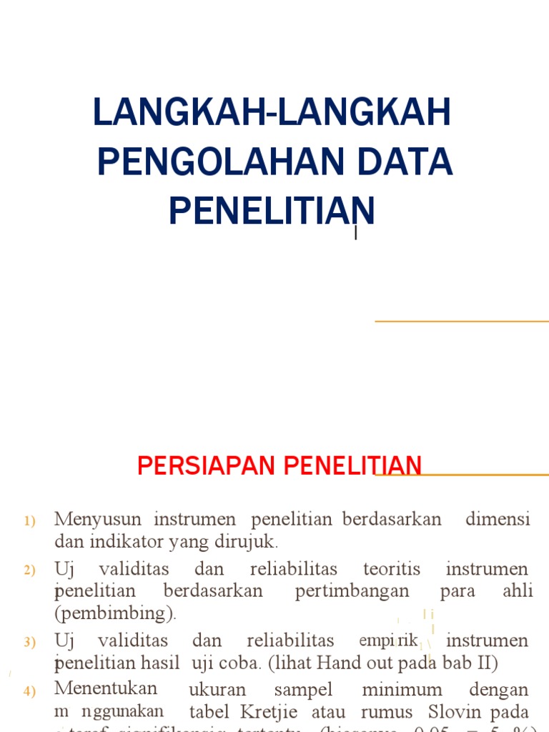 Langkah-Langkah Pengolahan Data Data Dalam Penelitian | PDF
