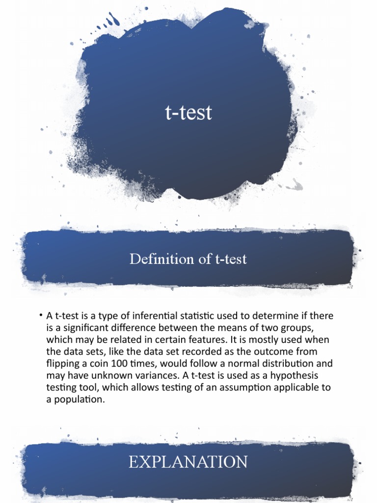 Understanding t-test: Definition & Applications | PDF | Student's T ...