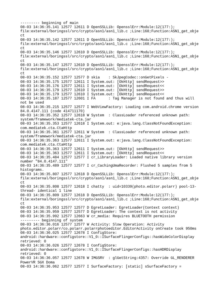Logcat 1596454595045 | PDF | Software | Programming Paradigms
