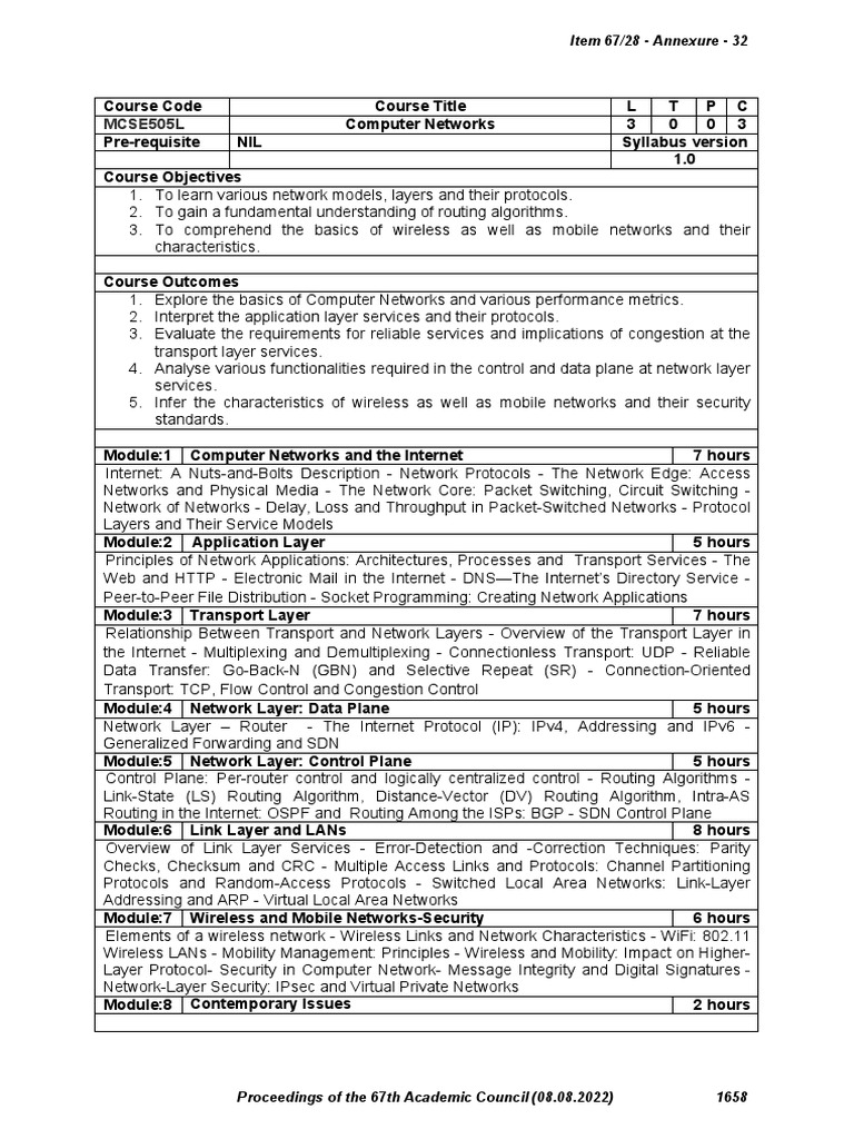 Mcse505l - Computer-Networks - TH - 1.0 - 71 - Mcse505l - 67 Acp | PDF | Computer Network ...