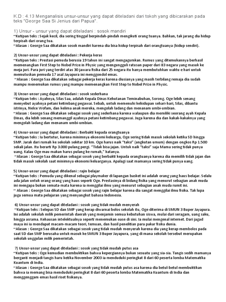 MENELADANI SOSOK GEORGE SAA | PDF