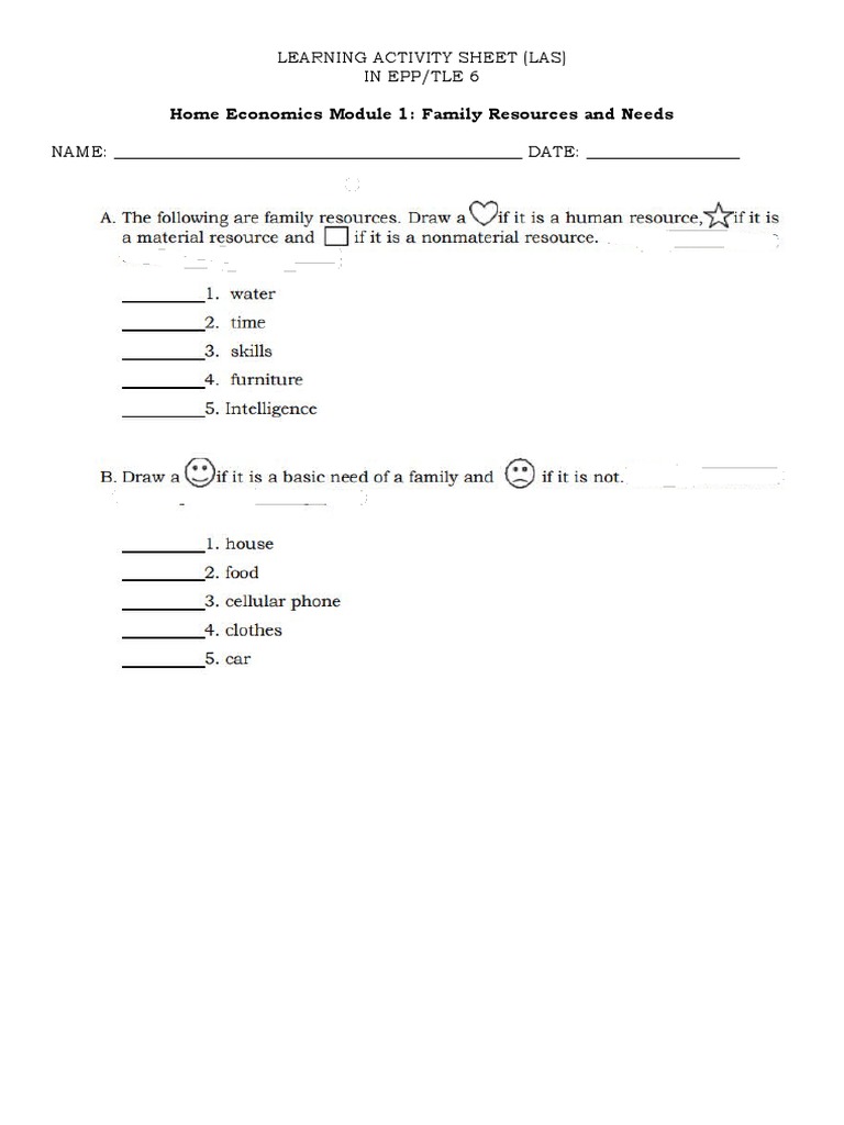 Learning Activity Sheet Epp 6 | PDF
