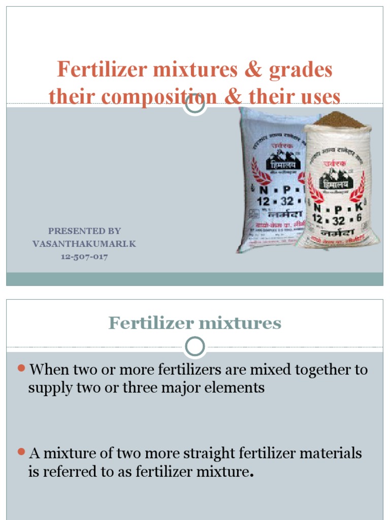 Fertilizer Mixtures | PDF | Fertilizer | Urea
