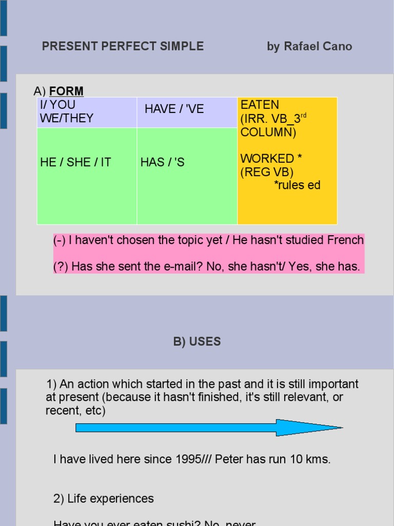 Present Perfect Theory | PDF | Linguistics