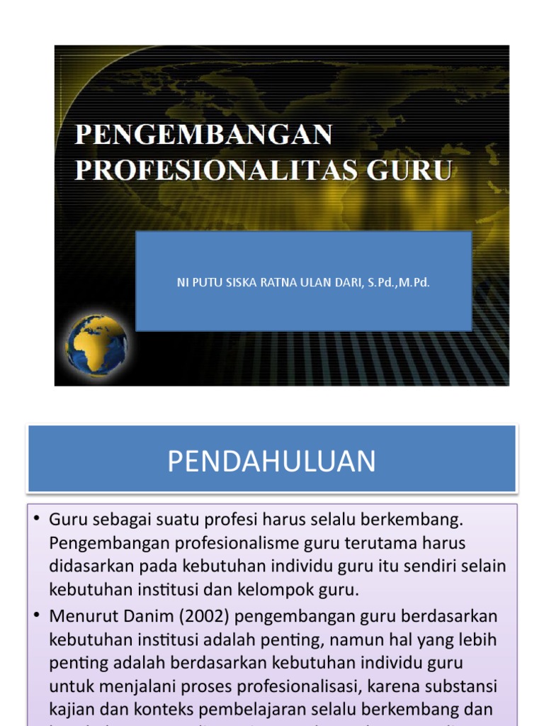 Pengembangan Profesionalitas Guru | PDF | Karier & Perkembangan