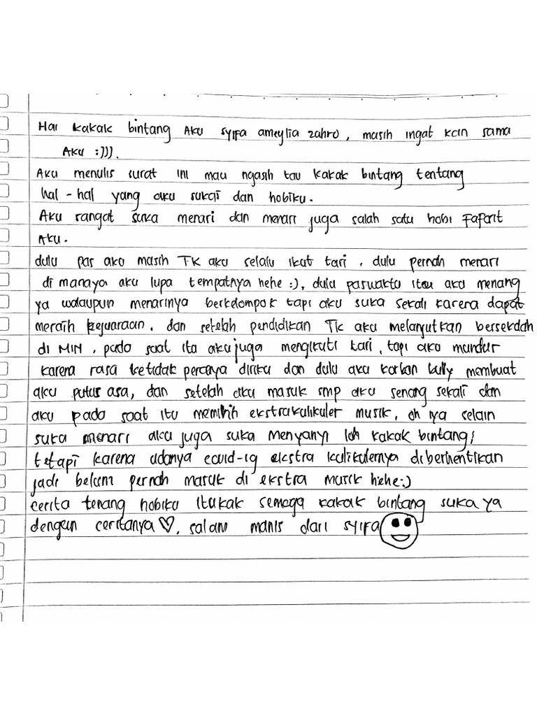 Surat Untuk Kakak Bintang Dari Syifa Ameylia Zahro | PDF