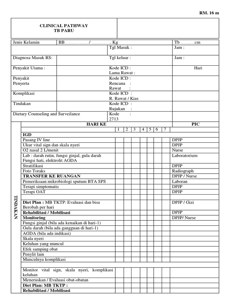 Clinical Pathway TB Paru | PDF
