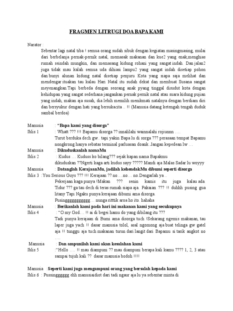 Fragmen Litrugi Doa Bapa Kami | PDF