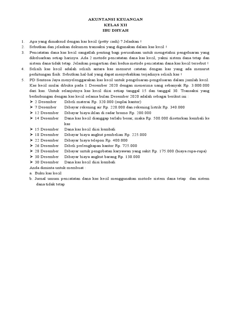 Soal Uts Akuntansi Keuangan Kelas Xii Pdf