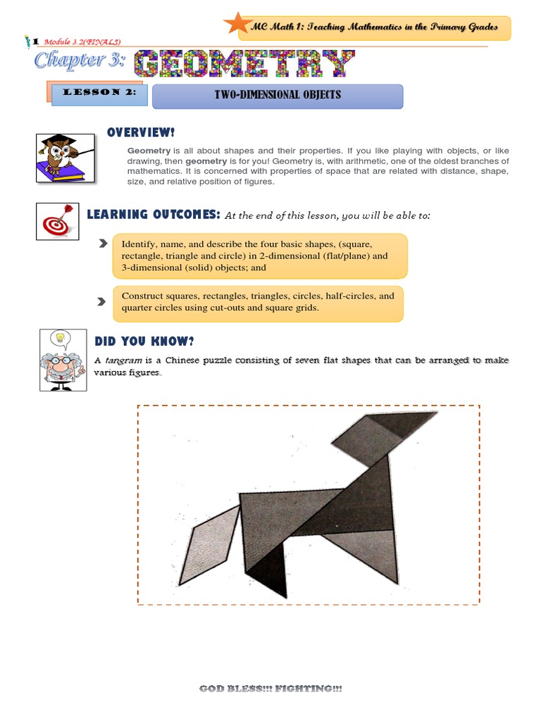 Lesson 32 Two Dimensional Objects Pdf Shape Triangle 