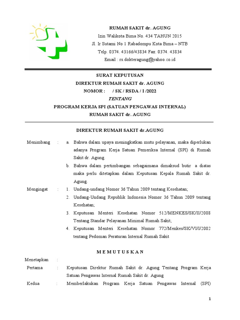 Program Kerja Spi | PDF