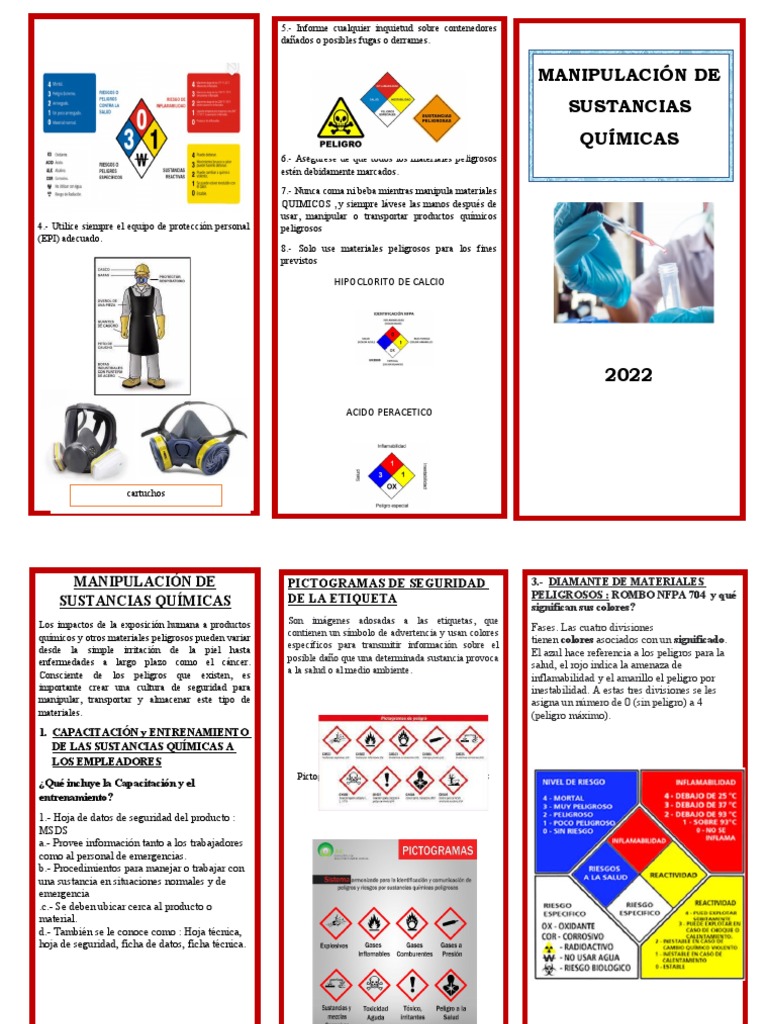 Triptico de Manipulación de Sustancias Quimicas | PDF
