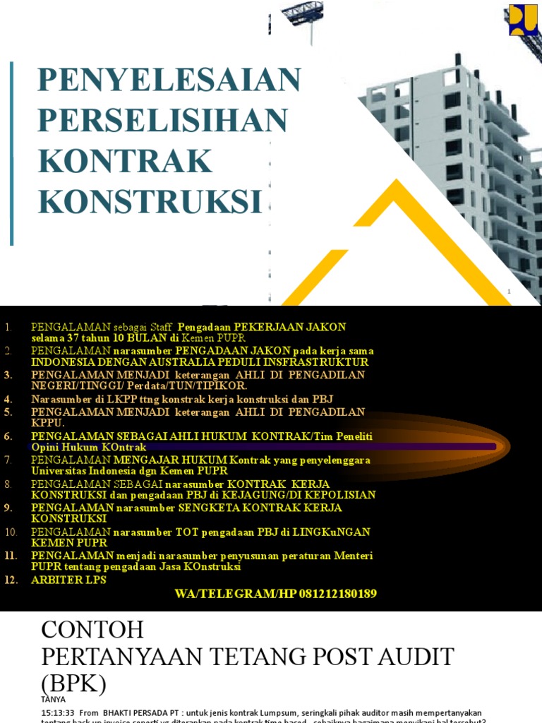 006 - Penyelesaian Perselisihan Kontrak Konstruksi | PDF 006 - Penyelesaian Perselisihan Kontrak Konstruksi | PDF