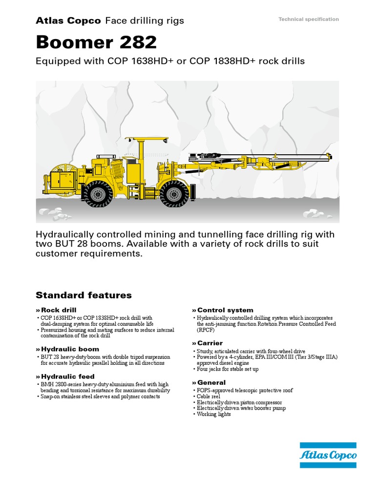 Technical Specification Boomer 282 | PDF | Drill | Axle