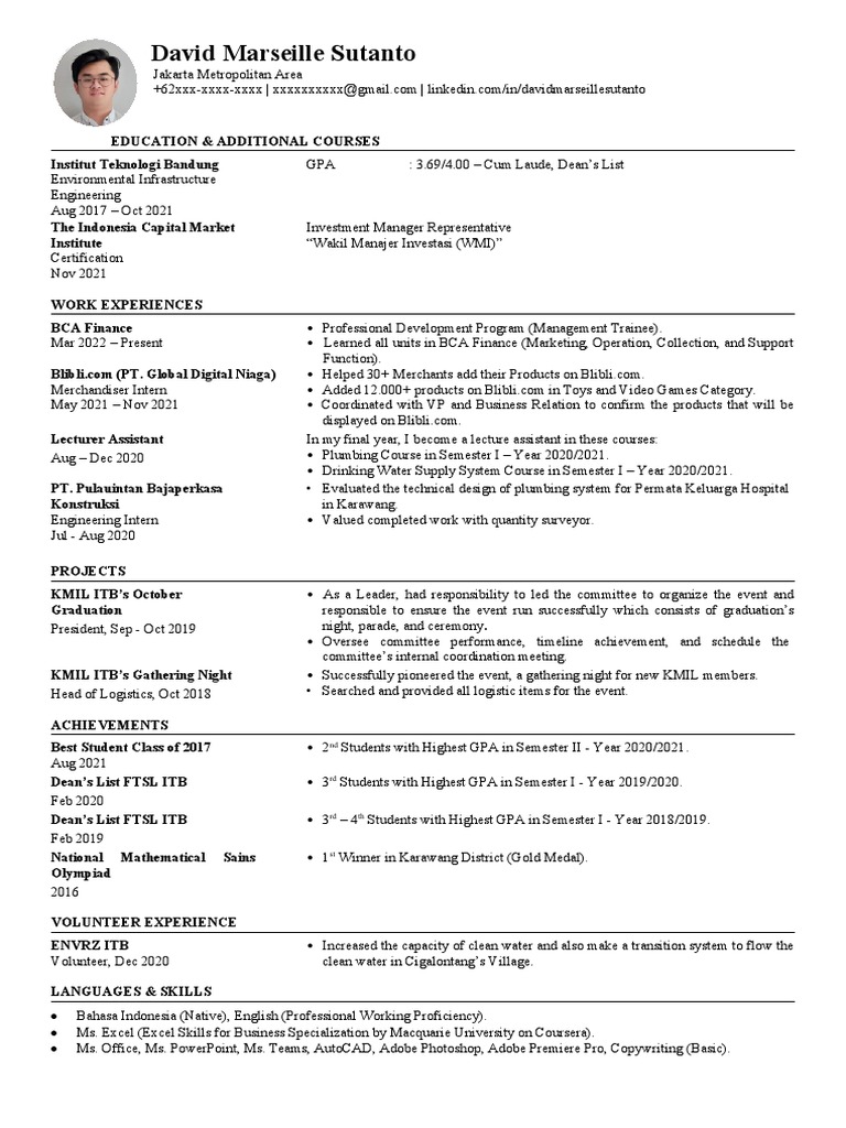 David Sutanto: Finance & Engineering Expert | PDF | Economies | Business